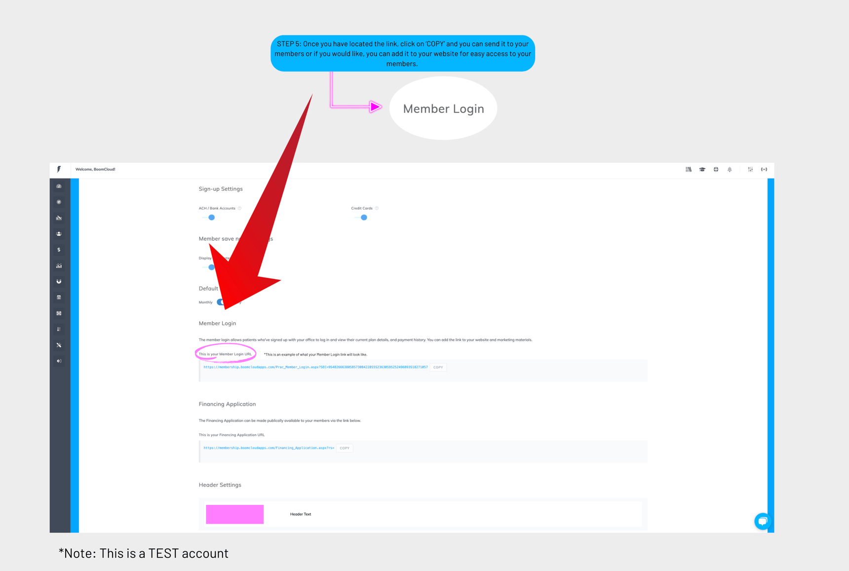 Where can I locate the member login link?
